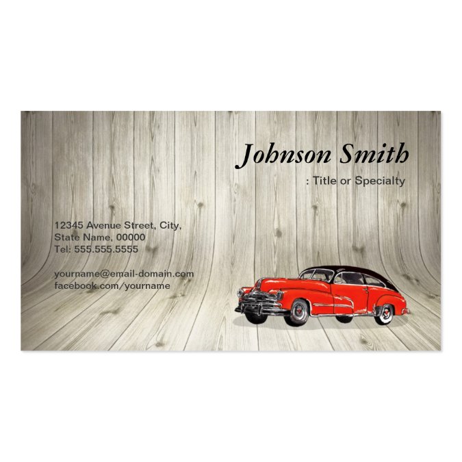Classic Red Muscle Car - Unique Automotive Business Cards