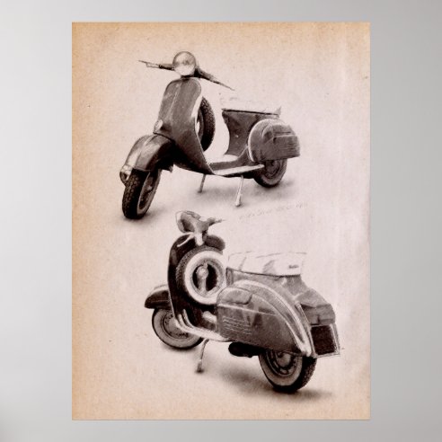 Moped Posters & Prints | Zazzle UK