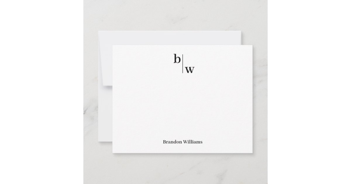 Classic Simple Modern 2 Monogram Initial Business Card | Zazzle