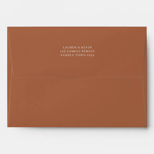 Classic Terracotta Colour 5x7 invitation envelope | Zazzle