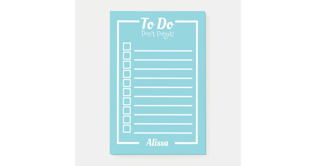 Classic To Do List Tick Boxes with Name Post-it Notes | Zazzle
