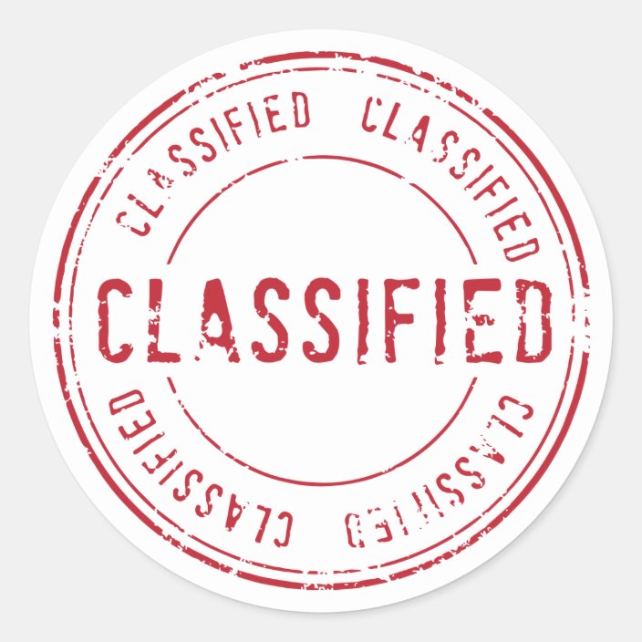 Classified Classic Round Sticker | Zazzle.co.uk