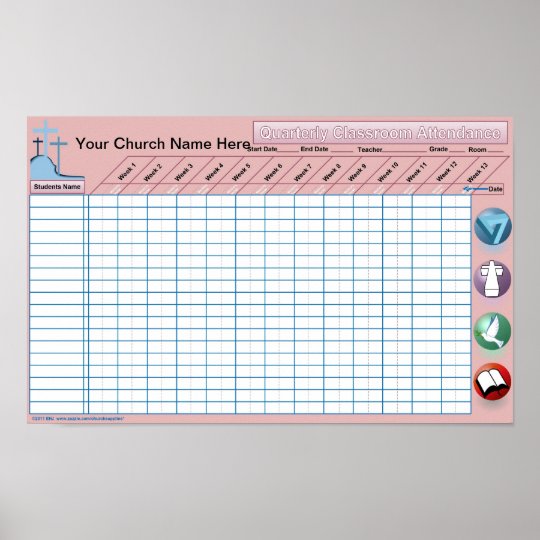 Classroom Attendance Wall Poster | Zazzle.co.uk