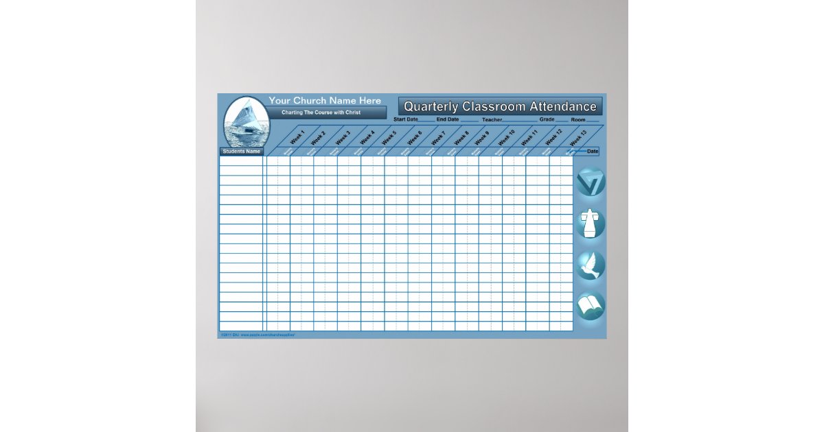 Classroom Attendance Wall Poster | Zazzle