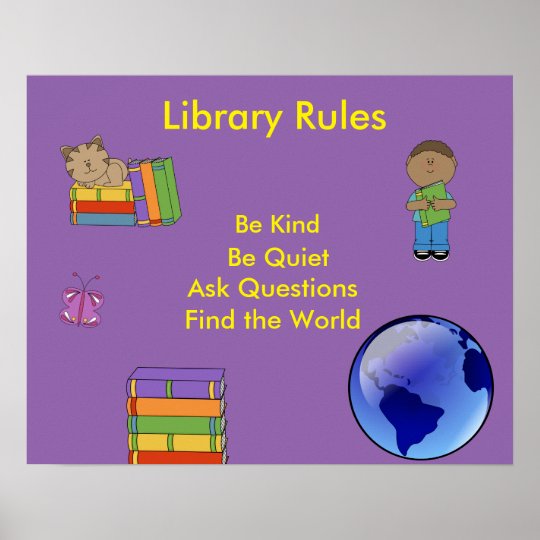 classroom-posters-library-rules-poster-zazzle-co-uk