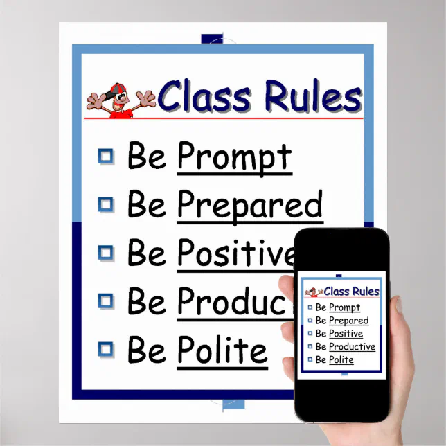 Classroom Rules: 5 P's Poster | Zazzle