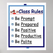 Classroom Rules: 5 P's Poster | Zazzle