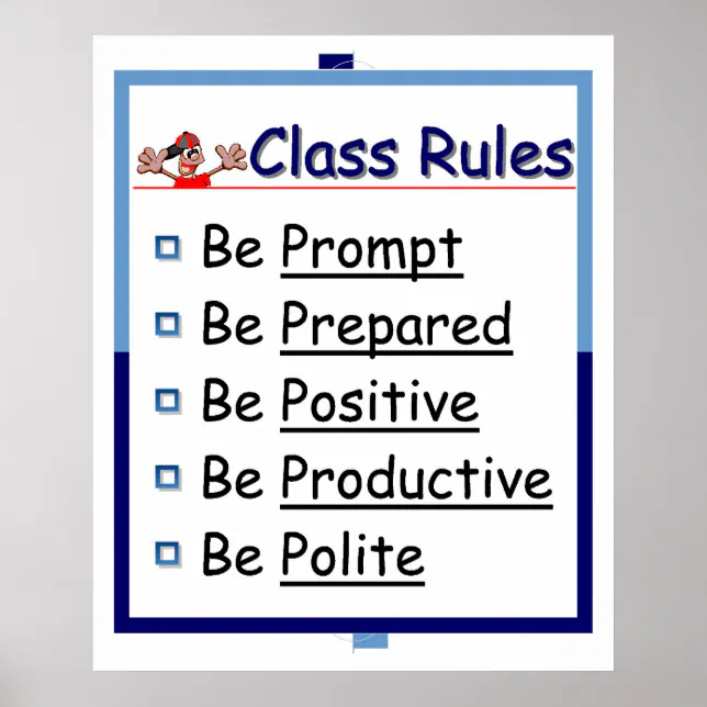 Classroom Rules: 5 P's Poster | Zazzle