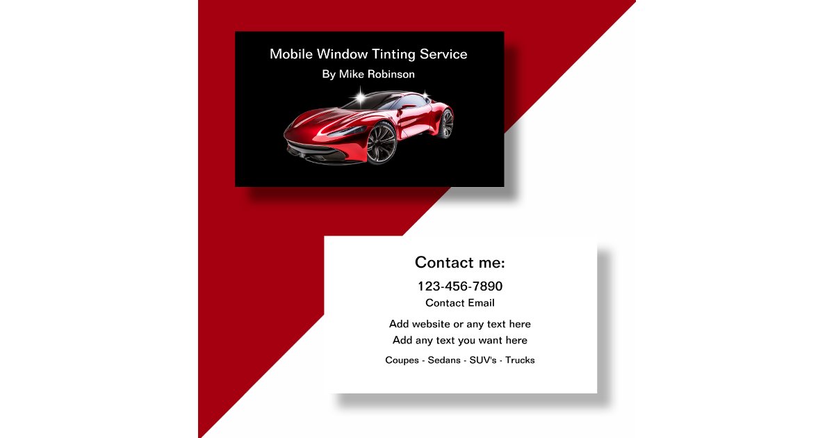 Classy Car Window Tinting Service New Business Card | Zazzle