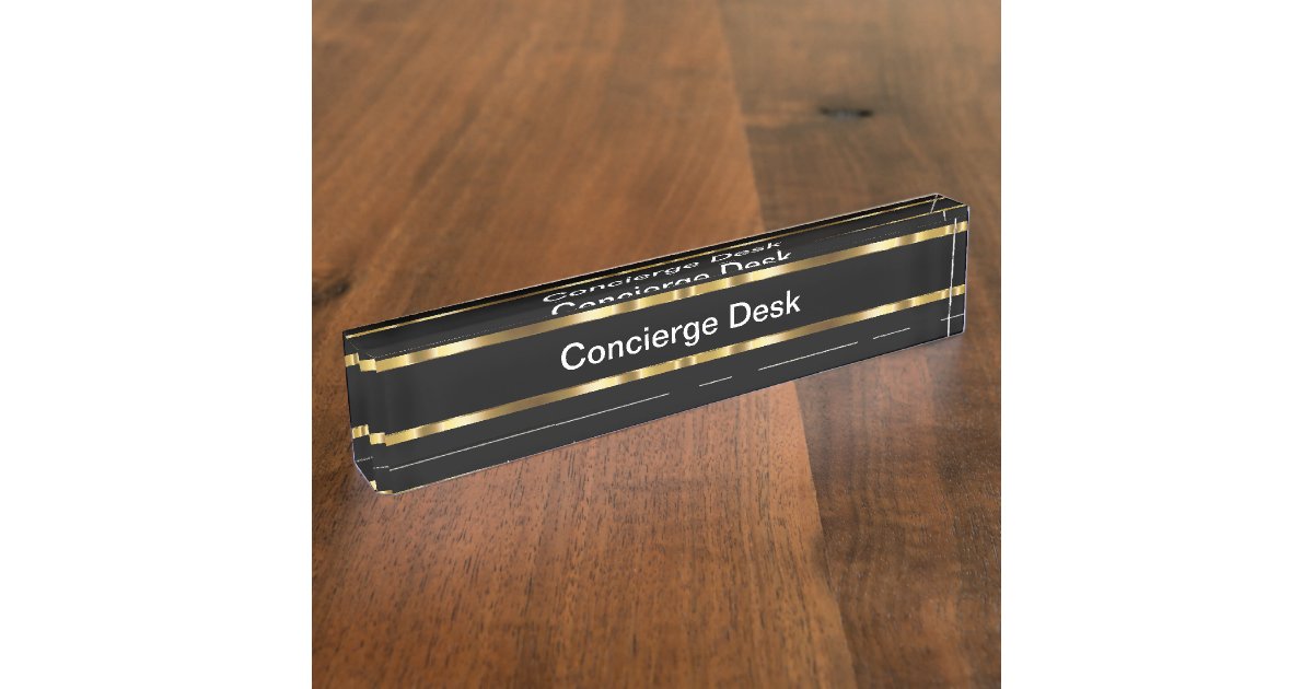 Classy Concierge Sign Nameplate | Zazzle