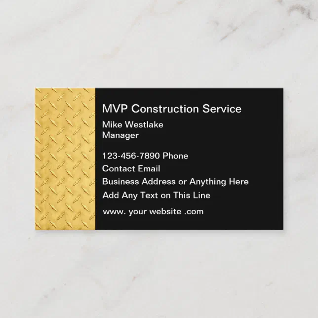 Classy Construction Simulated Metal Grating Business Card | Zazzle