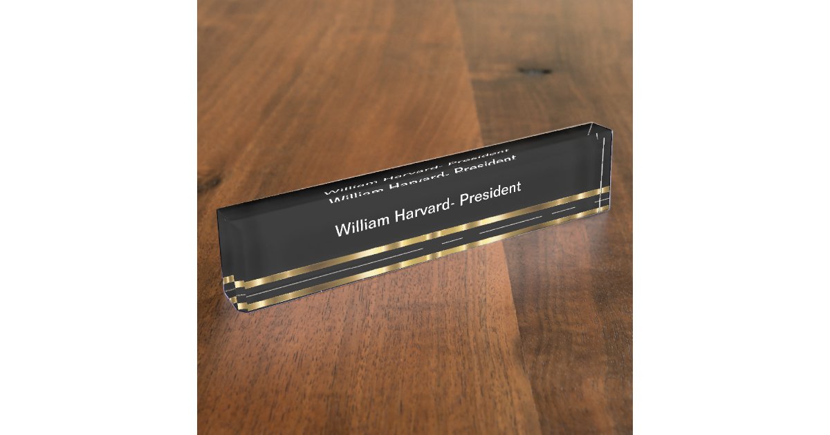 Classy Executive Company President Desk Plaque Nameplate | Zazzle