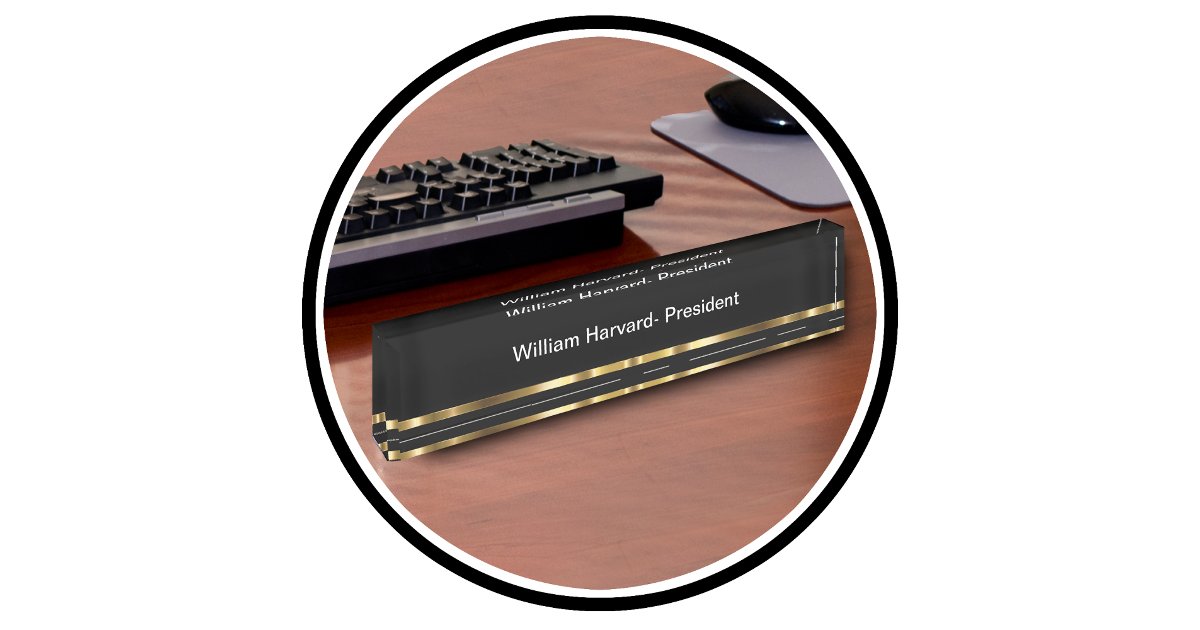 Classy Executive Company President Desk Plaque Nameplate | Zazzle