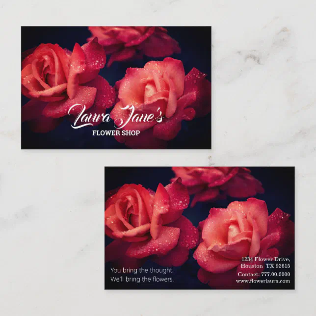Classy Flower Shop Business Card | Zazzle