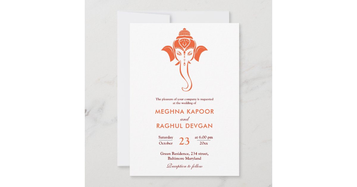 Classy Ganesh Hindu Indian God Wedding Invitation | Zazzle