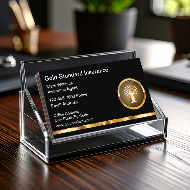 Classy Insurance Provider Sales Agent Businesscard Business Card | Zazzle