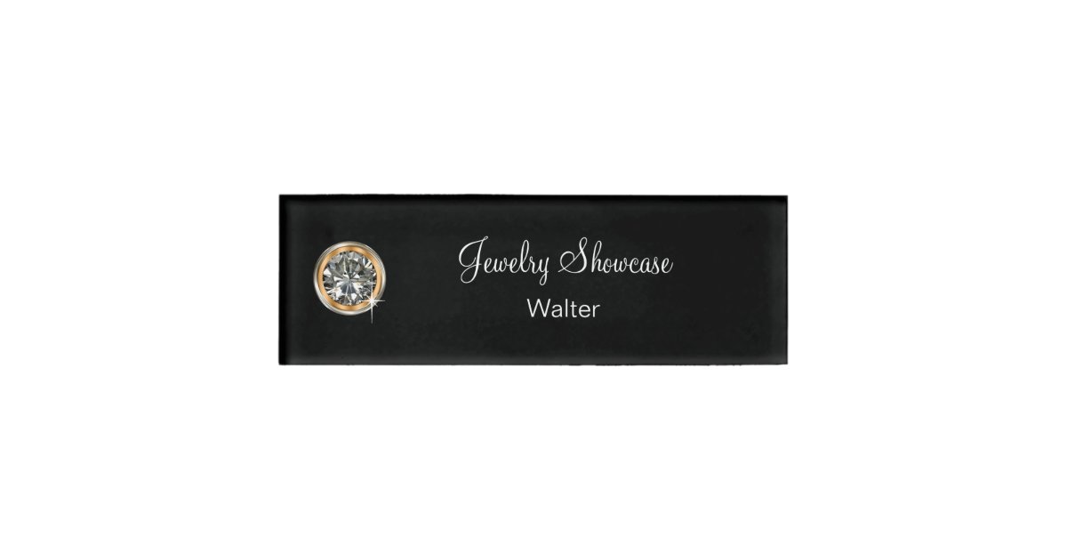 Classy Jeweller Faux DIamond Name Tag | Zazzle