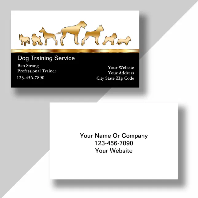 Classy Modern Dog Trainer Business Cards | Zazzle