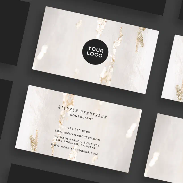 Classy Modern Gold Foil Logo Business Cards | Zazzle