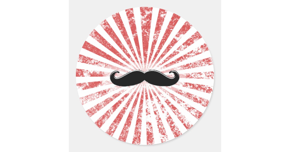 Classy Moustache Classic Round Sticker | Zazzle
