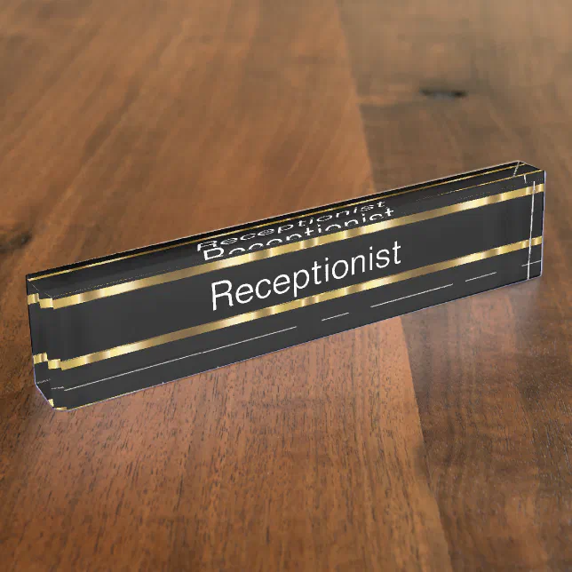 Classy Office Receptionist Desk Name Plate | Zazzle