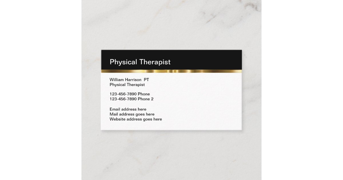 Classy Physical Therapist Medical Appointment Card | Zazzle