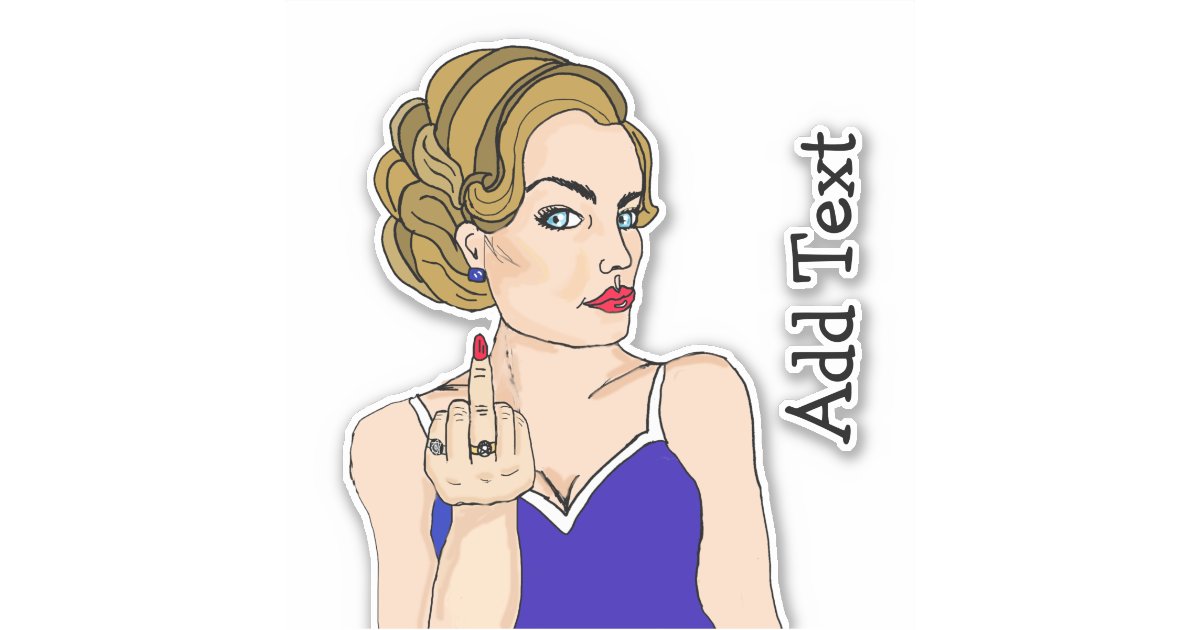 Classy Retro Lady Flipping the Bird | Zazzle