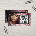 Classy Rose Gold Sparkle Glitter Frame Photo Logo Business Card | Zazzle