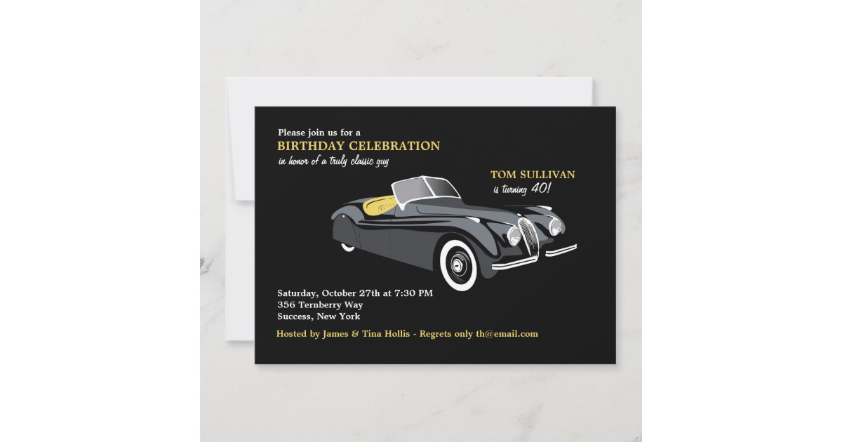 Classy Sports Car Invitation | Zazzle