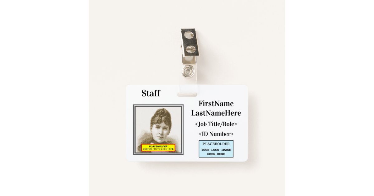Classy Staff Member Identification Badge ID Badge | Zazzle