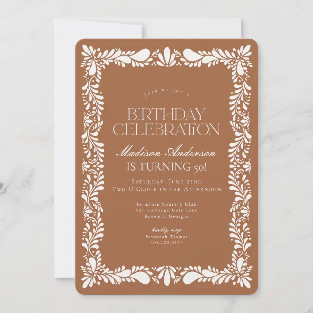Clay Talavera Tile Spanish Fiesta Birthday Party Invitation | Zazzle