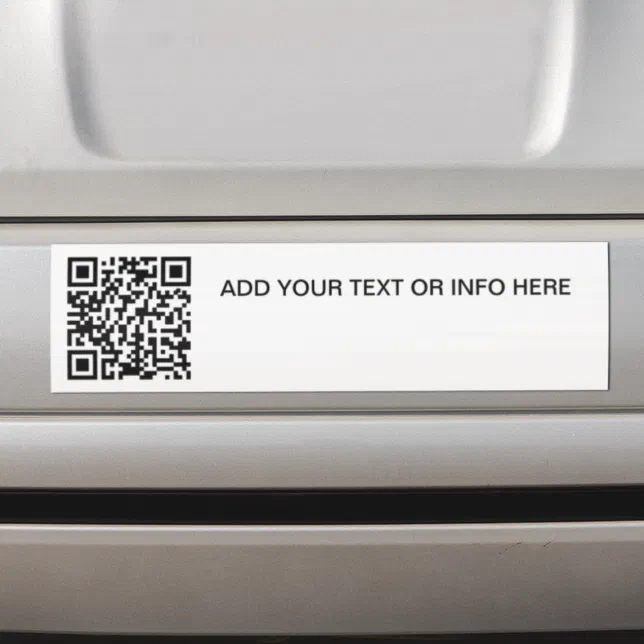 Clean Professional Black & White QR Code Branding Bumper Sticker | Zazzle
