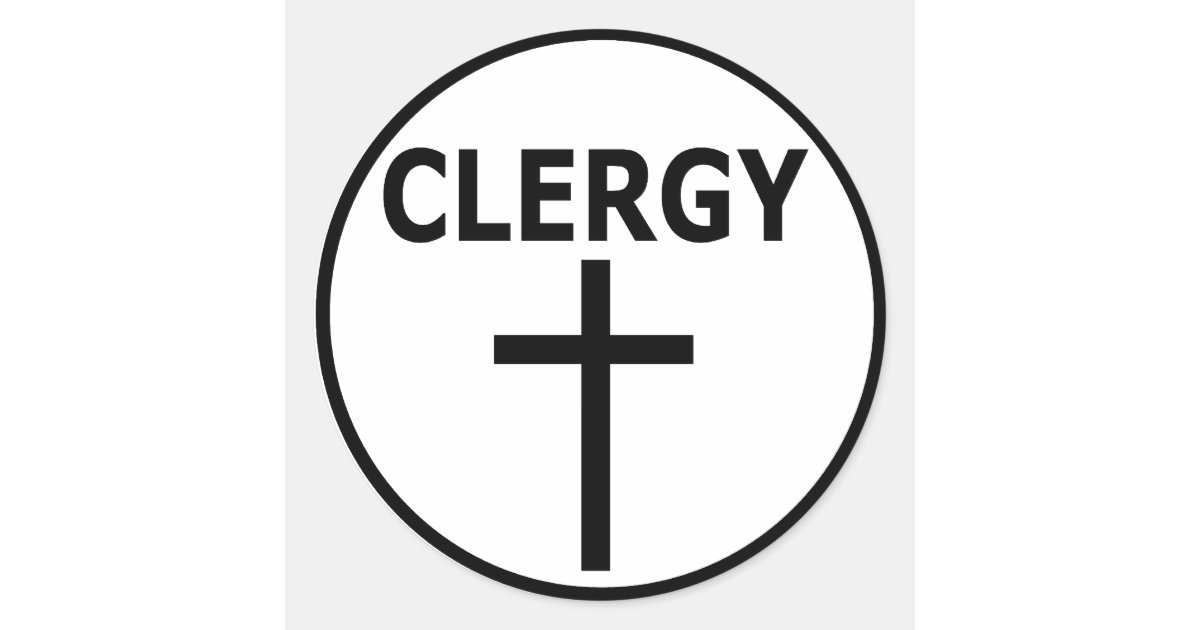 Clergy Emblem for Pastors, Reverends & Ministers Classic Round Sticker ...
