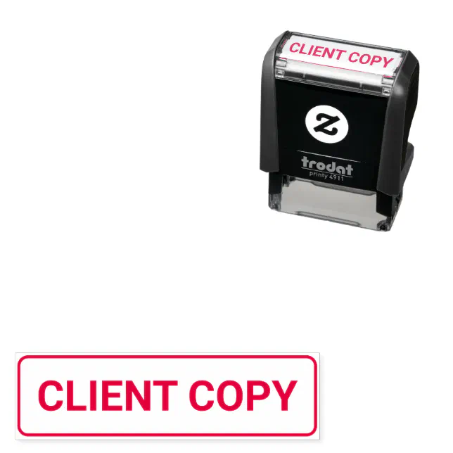 Client Copy Template with Border Self-inking Stamp | Zazzle