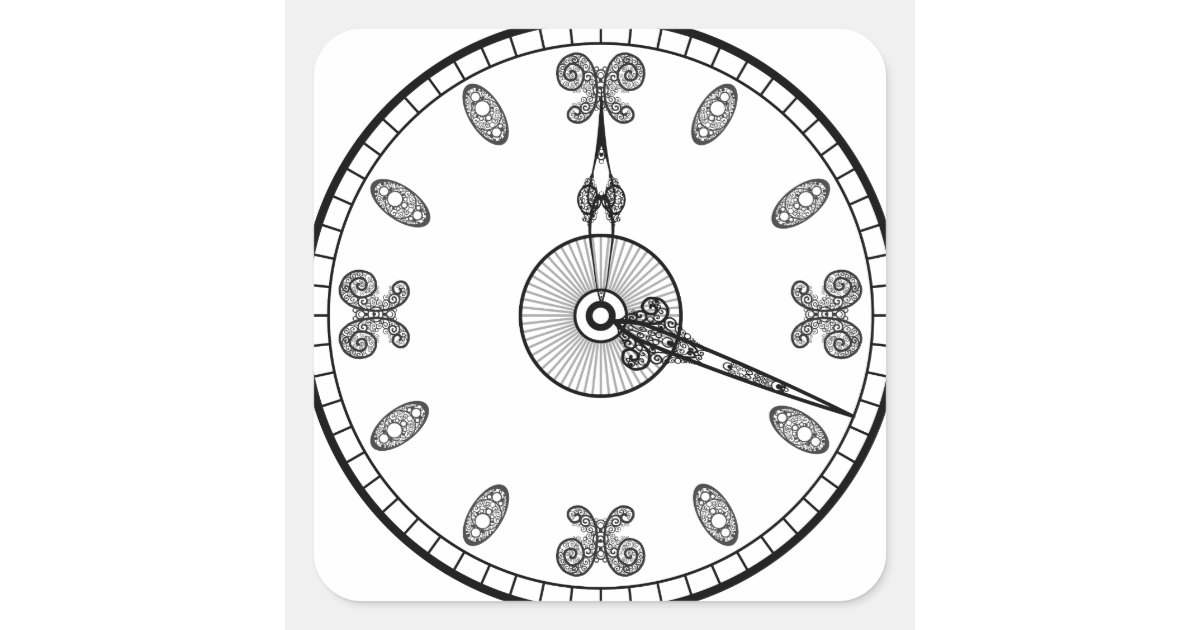 Clock Face Square Sticker | Zazzle