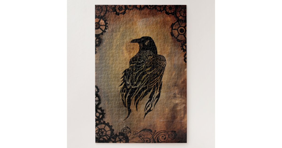 Clockwork Raven Jigsaw Puzzle | Zazzle