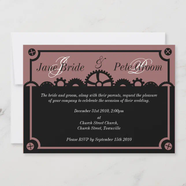 Clockwork Silhouette, wedding invitation | Zazzle