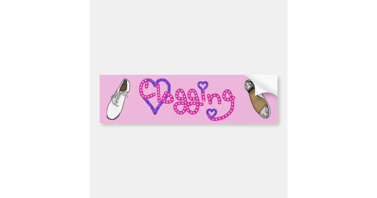 Clogging Love Stars Hearts Pink Bumper Sticker | Zazzle