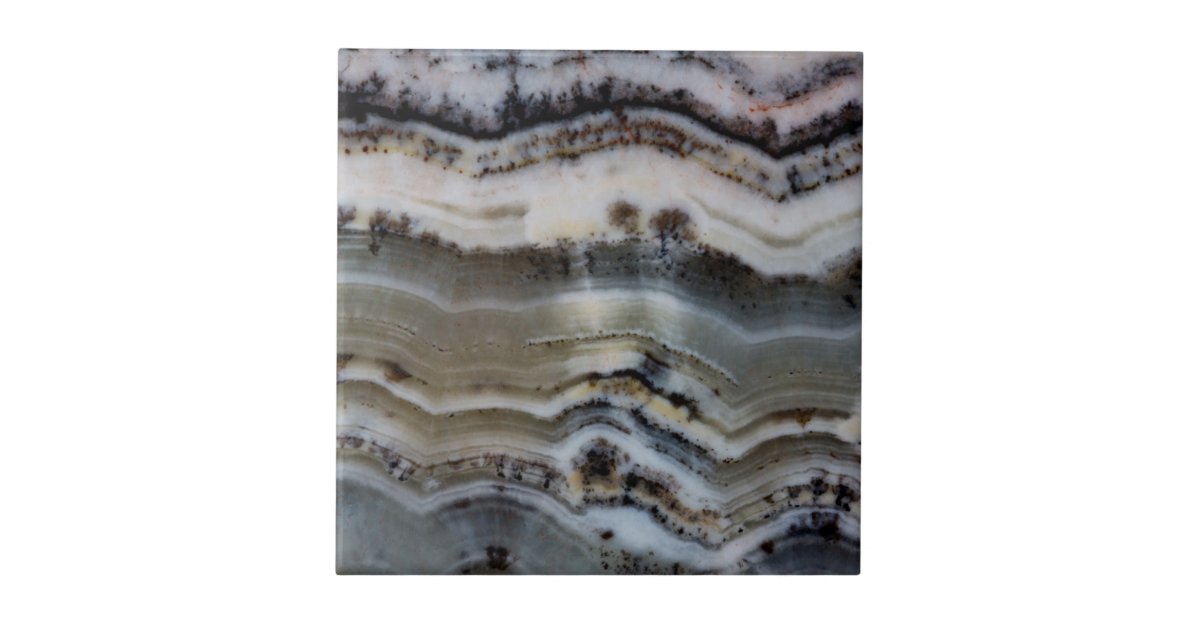 Close up of a Silver Lace Onyx Tile | Zazzle