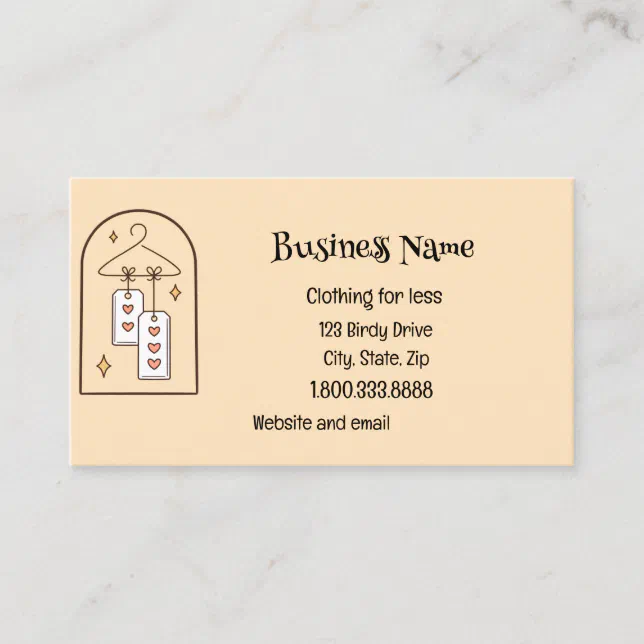 Clothing Consignment Second-hand Thrift Store Business Card | Zazzle