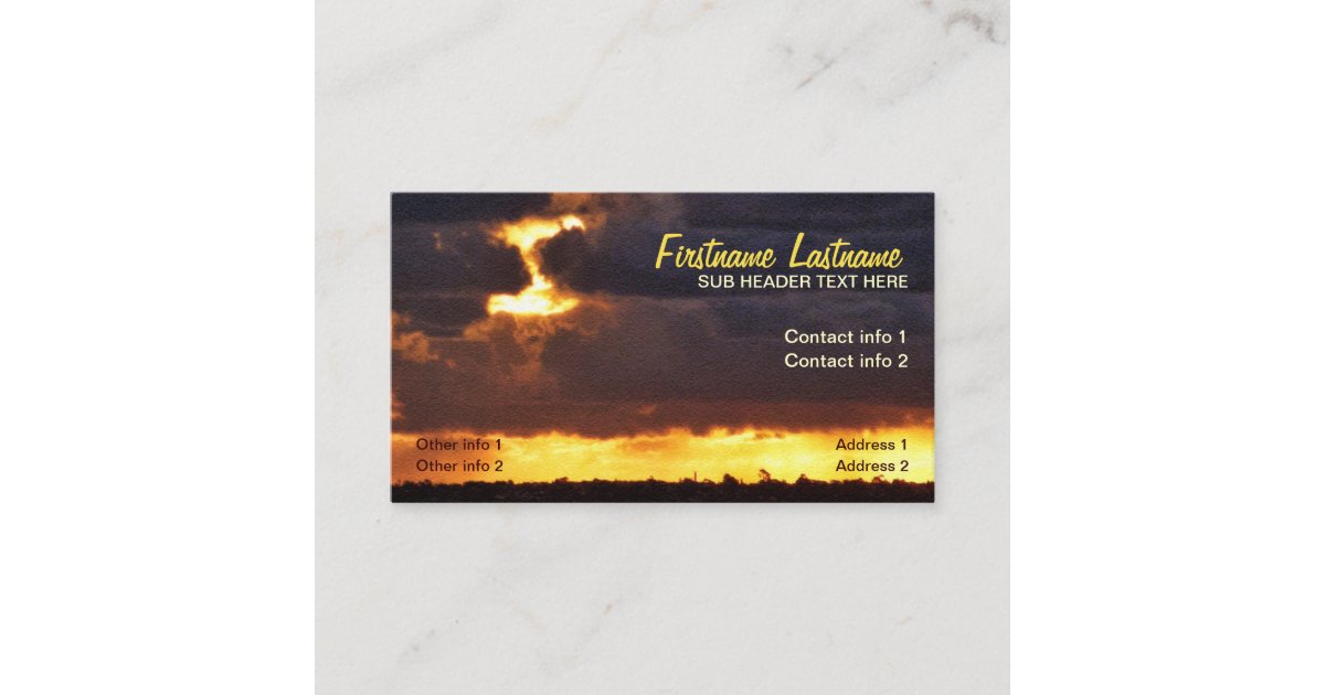 Clouds Rich Sunset Texture Weather Business Card | Zazzle