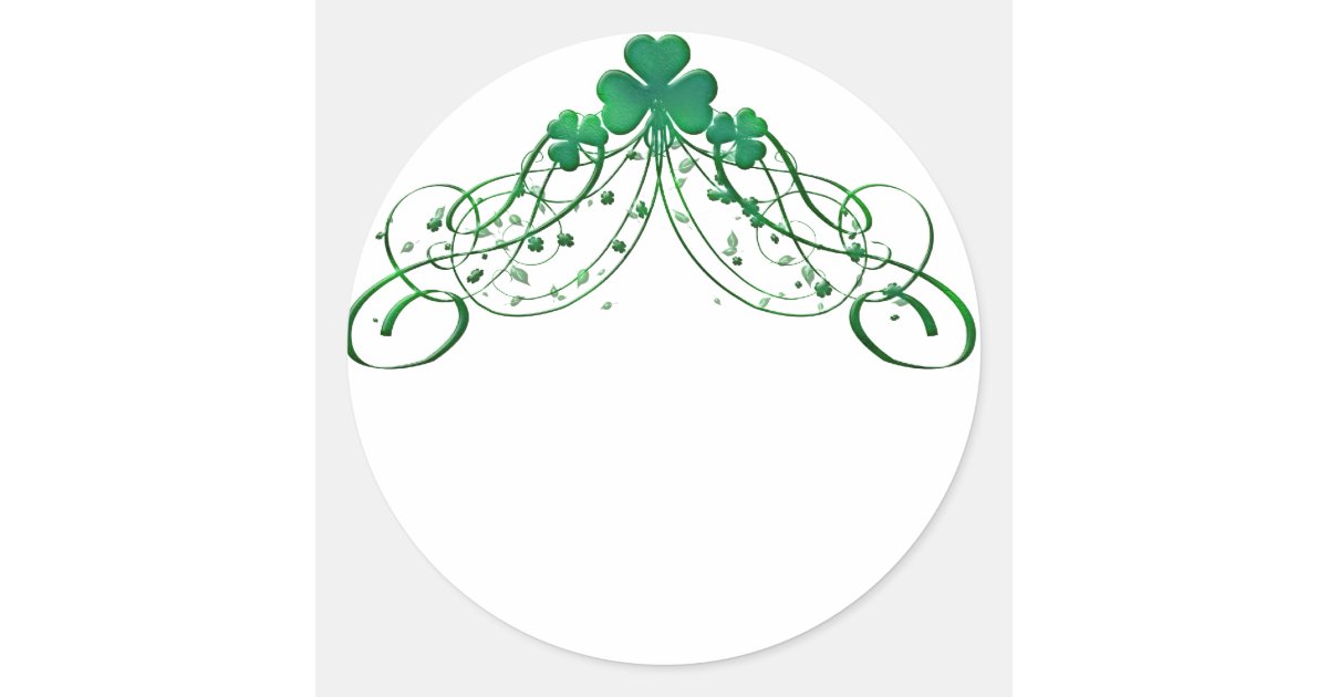 Clover & Scrolls Line Design Stickers | Zazzle