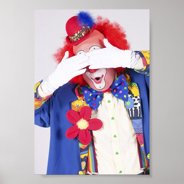 Clown Peekaboo Poster | Zazzle.co.uk