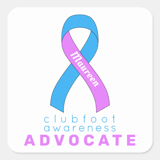 Clubfoot Awareness Advocate White Square Sticker | Zazzle