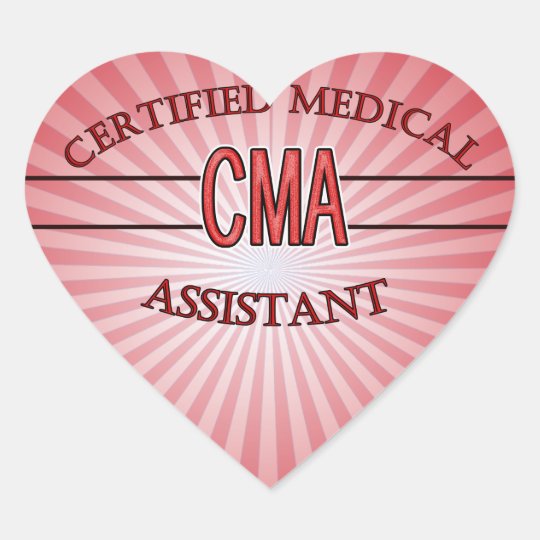 CMA Certified Medical Assistant LOGO Heart Sticker | Zazzle.co.uk