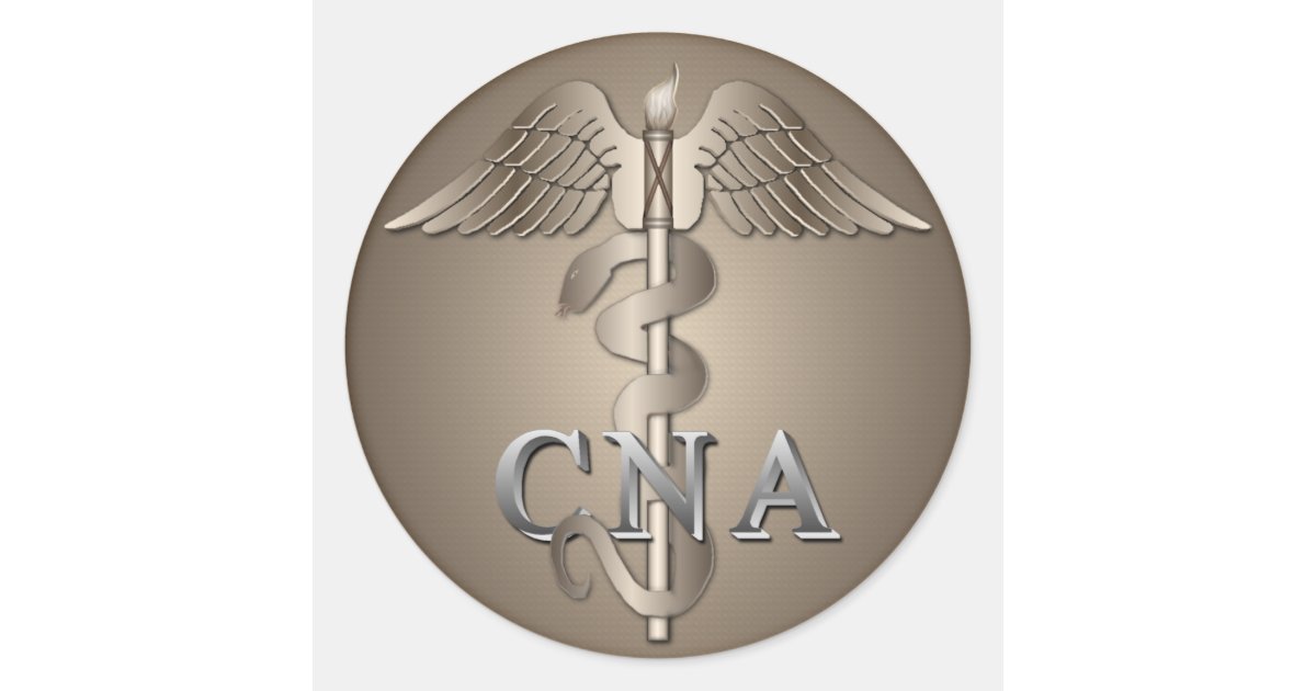 CNA Caduceus Classic Round Sticker | Zazzle