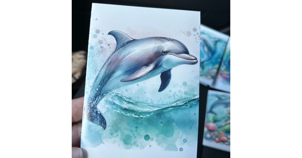 Coastal Under the Sea Dolphin Thank You Card | Zazzle