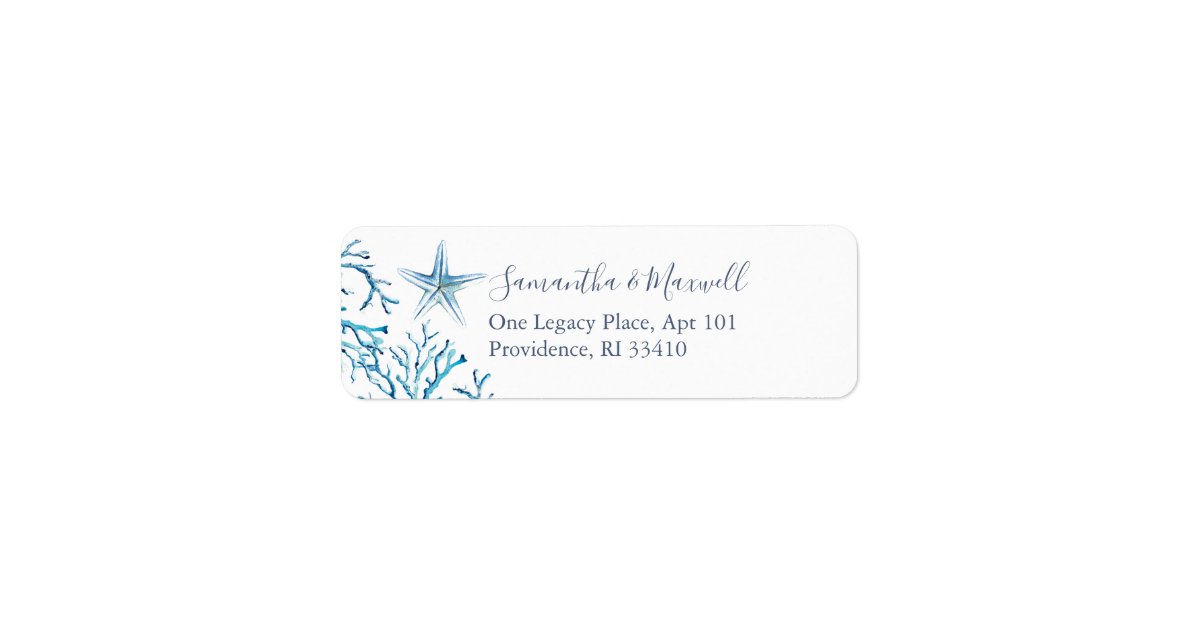 Coastal Watercolor Under the Sea Address Labels | Zazzle