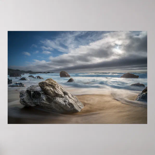 Coastline | Stormy Big Sur, California Poster | Zazzle