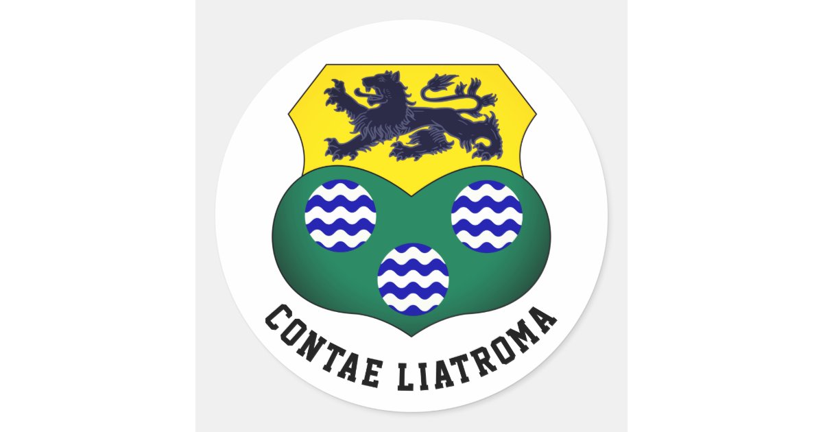 Coat of Arms of County Leitrim, Ireland Classic Round Sticker | Zazzle